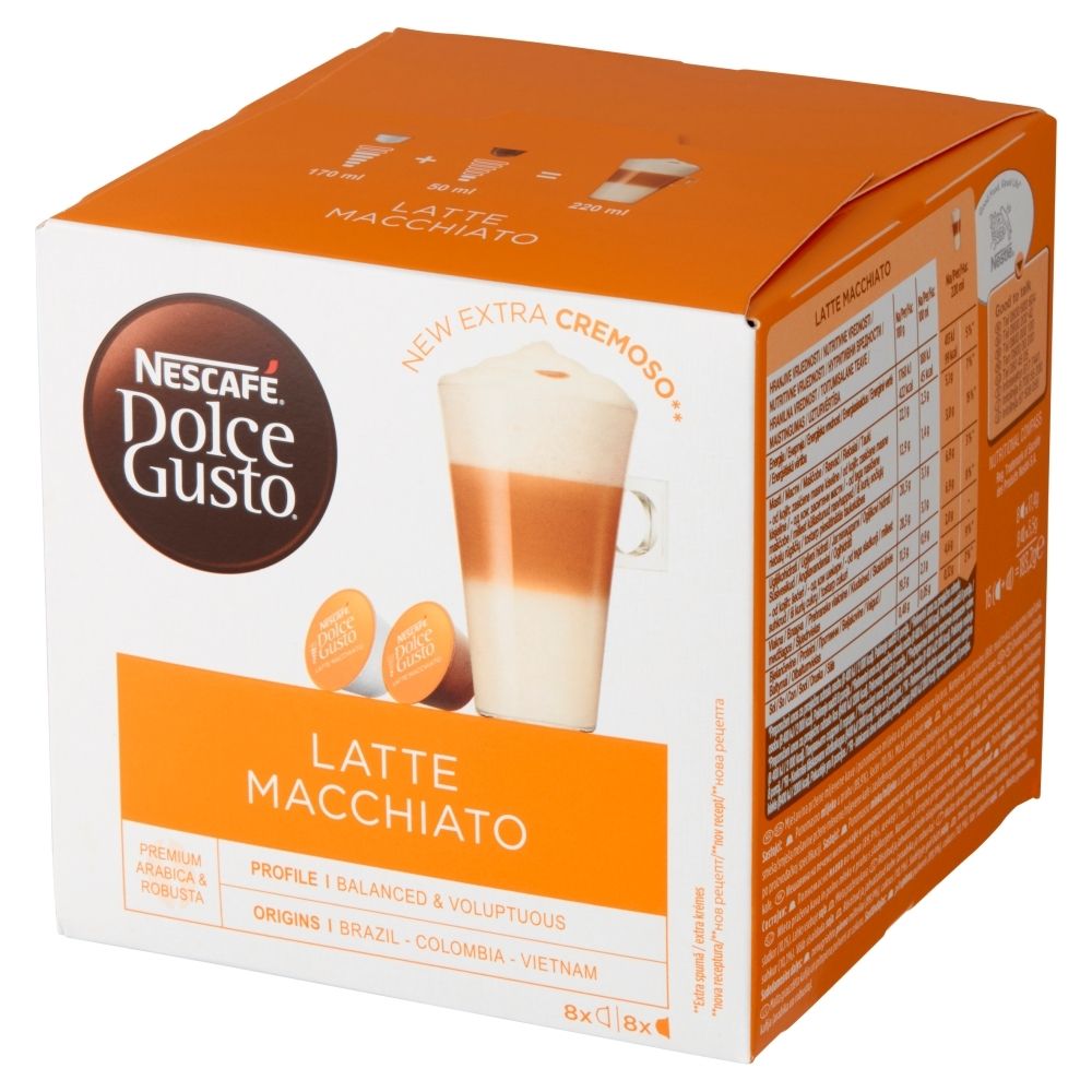 Nescafé Dolce Gusto Latte Macchiato Kawa w kapsułkach 183,2 g (8 x 17,4 ... Nescafé Dolce Gusto Latte Macchiato Kawa w kapsułkach 183,2 g (8 x 17,4 ...